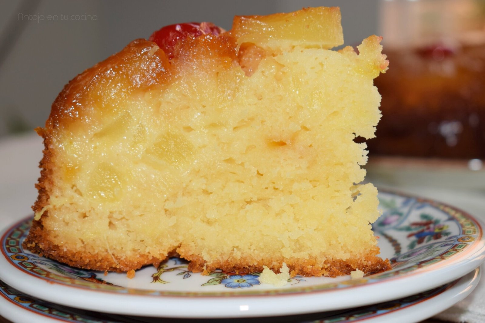 Volteado de piña casero ¡muy fácil y esponjoso! (Pastel de piña ...